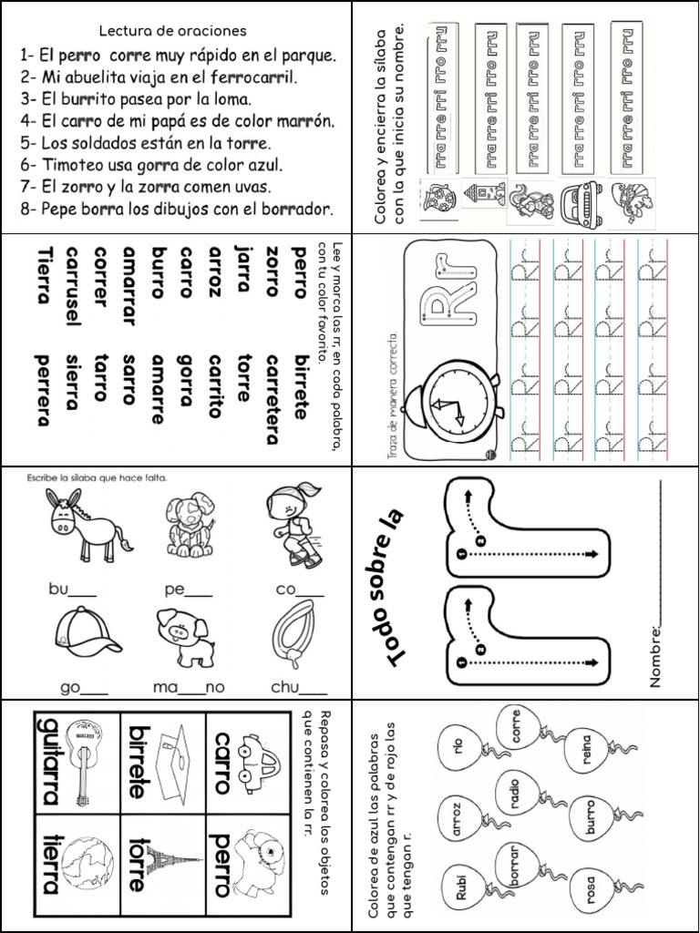 LIBRO DE COLOREAR Letra rr | PDF