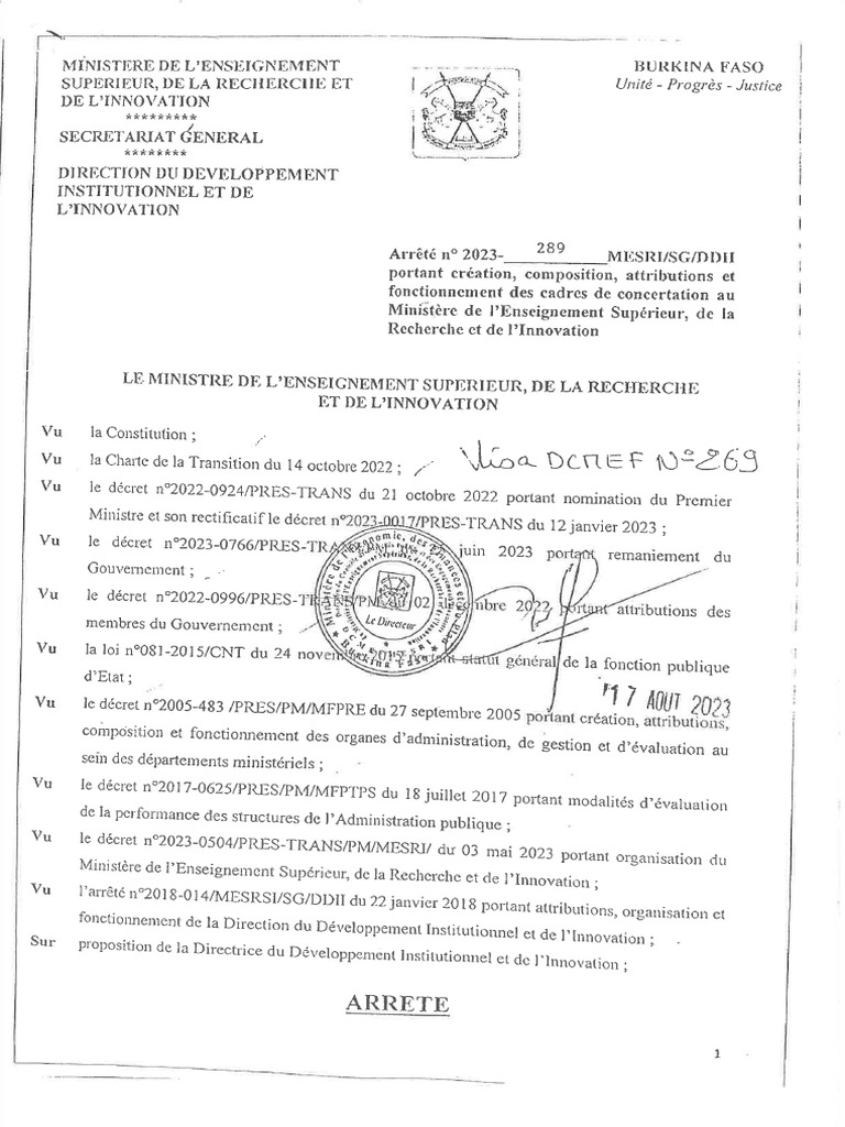 Arrêté CC MESRI | PDF
