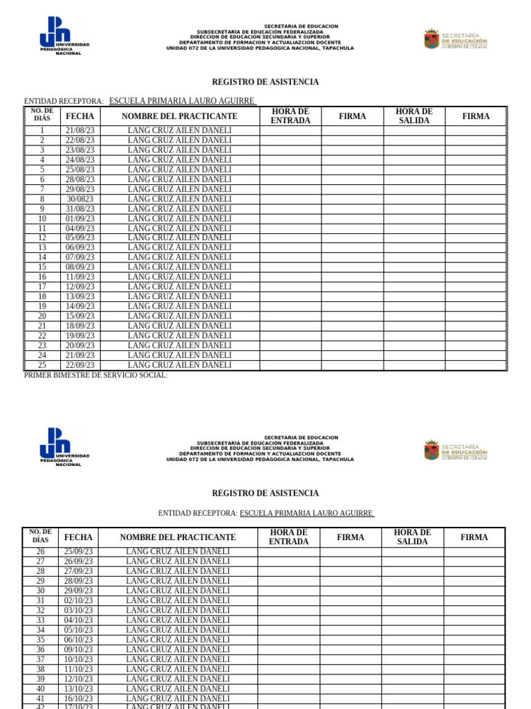 Formato de Asistencia Epja | PDF