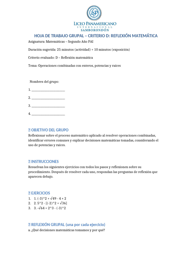 Hoja de Trabajo Criterio D PAI Detallada | PDF | Cognición