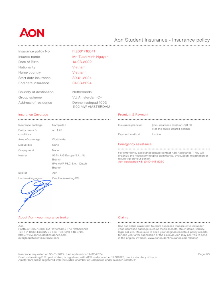 FIZ001718841 - Insurance Certificate | PDF | Insurance | Deductible