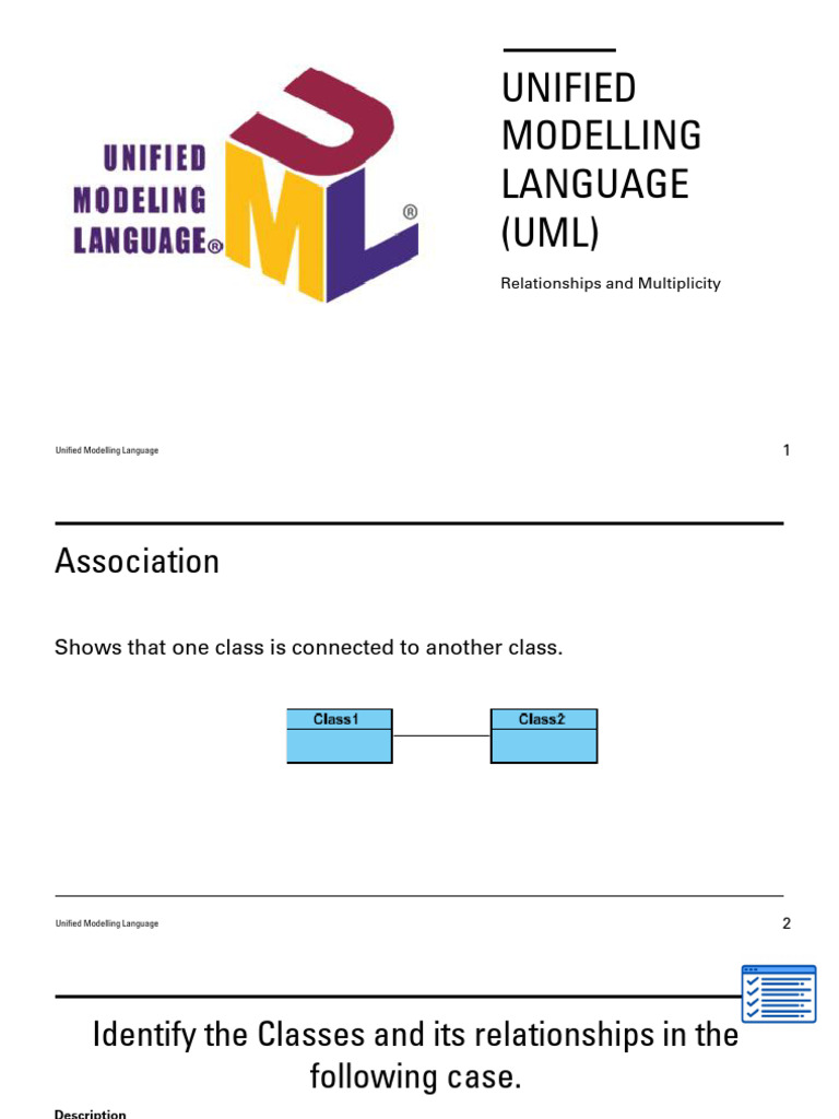 03 - UML - Relationships and Multiplicity | PDF | Unified Modeling ...