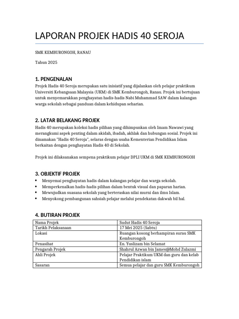 Laporan Projek | PDF