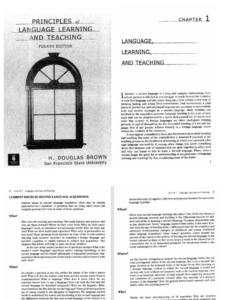 Principles of Language Learning and Teaching CH 1 | PDF