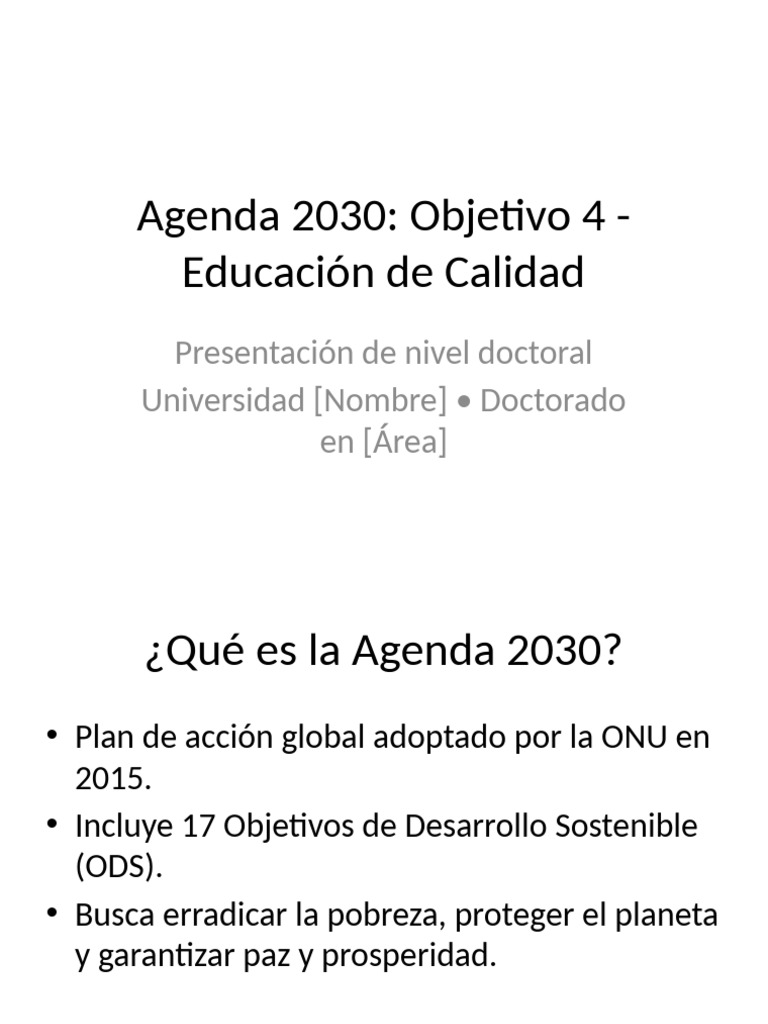 ODS4 Educacion Calidad Doctorado | PDF