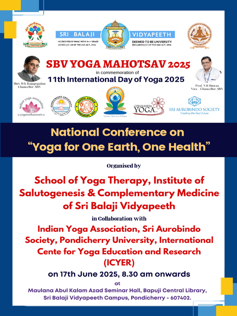 National Conference As Part of SBV Yoga Mahotsav 2025 | PDF ...