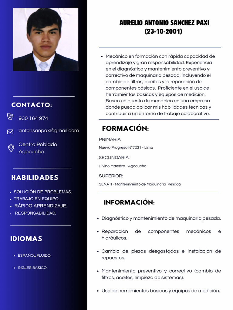 Currículum Vitae CV ANTONIO. | PDF