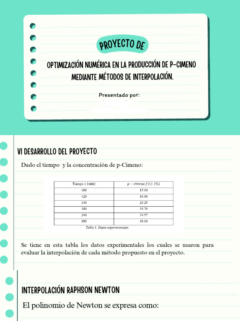 Optimización Numérica en La Producción de P-Cimeno Mediante Métodos de ...