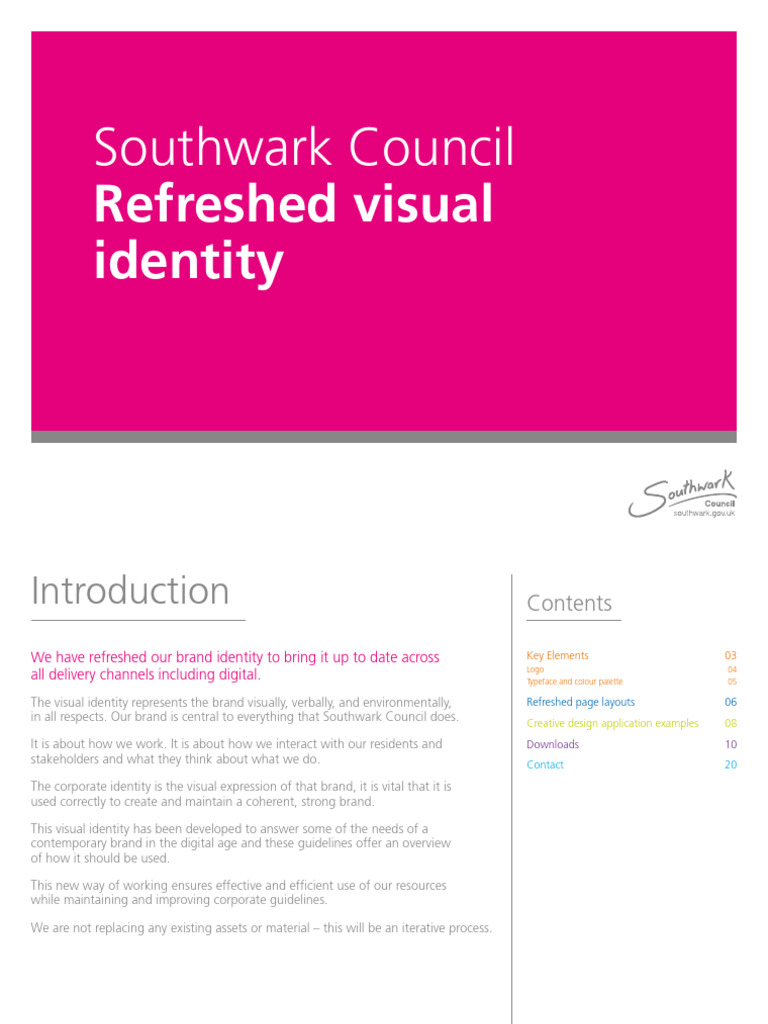 Southwark Council Brand Refresh Guide | PDF | Brand | Page Layout