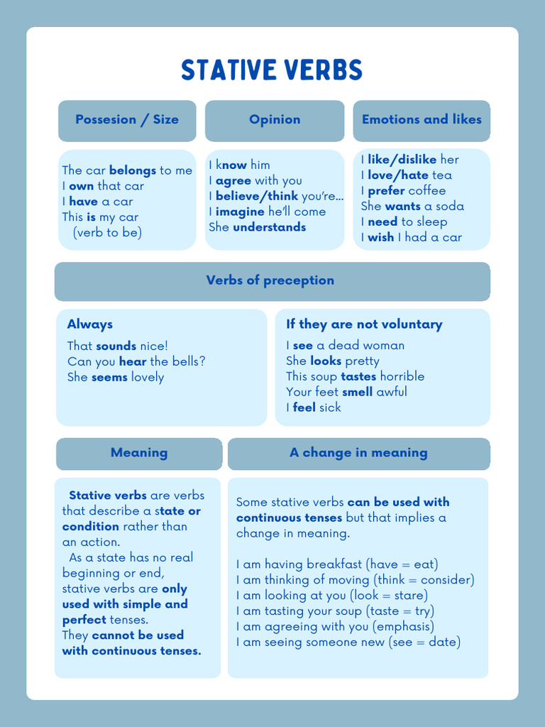 Stative Verbs | PDF