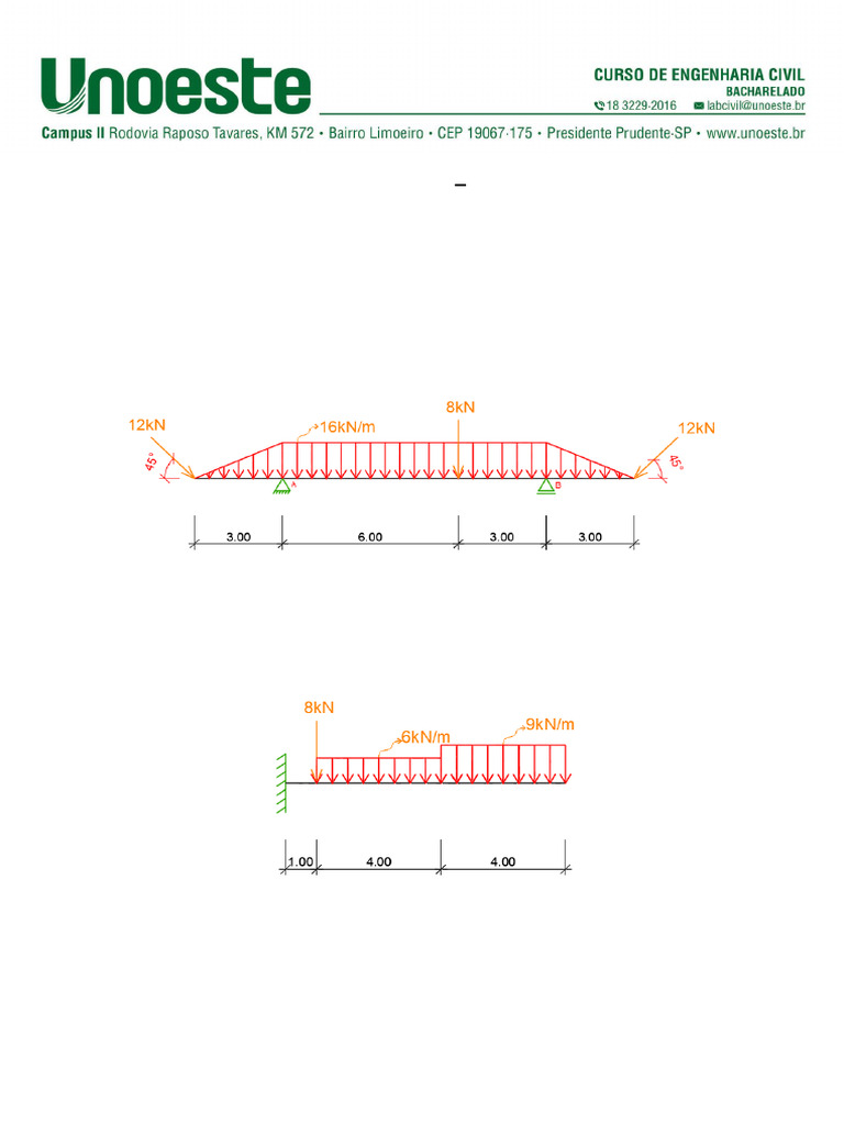 Lista 1 TEORIA DAS ESTRUTURAS I | PDF