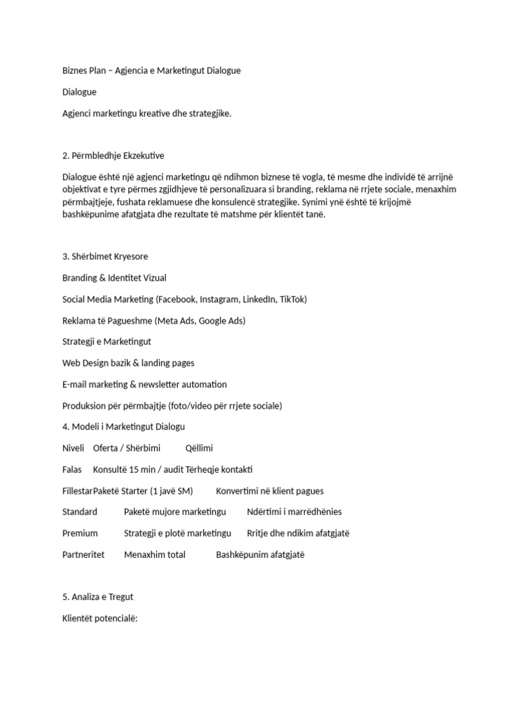 Plan Dialogue Marketing | PDF