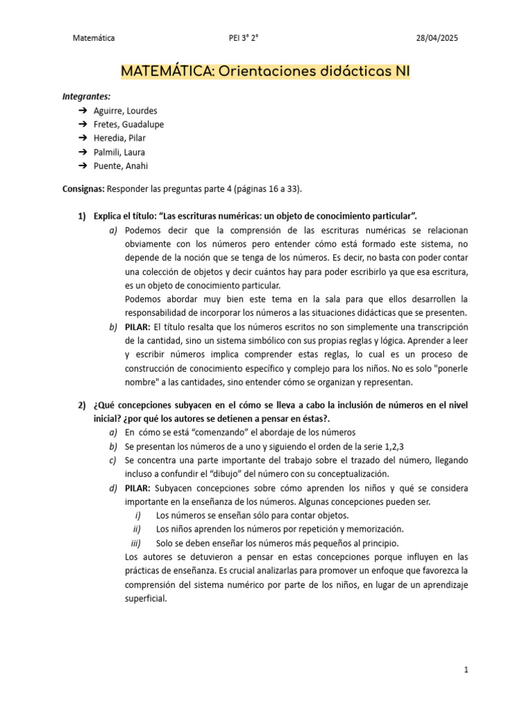 MATEMÁTICA- Orientaciones Didácticas NI | PDF | Aprendizaje | Conocimiento