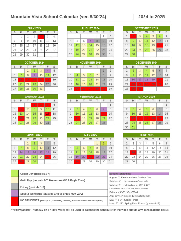 24 25blockschedulecalendar2 | PDF