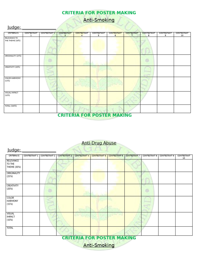 Criteria for Poster Making | PDF