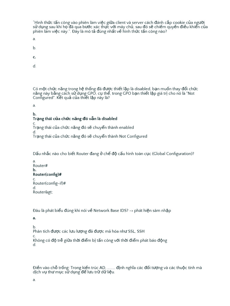 Tonghopcauhoi QTM | PDF