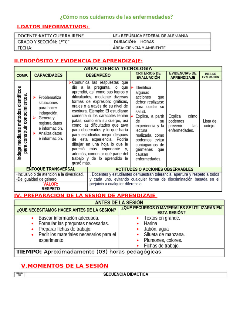 Prevención de Enfermedades en Niños | PDF | Aprendizaje | Patógeno