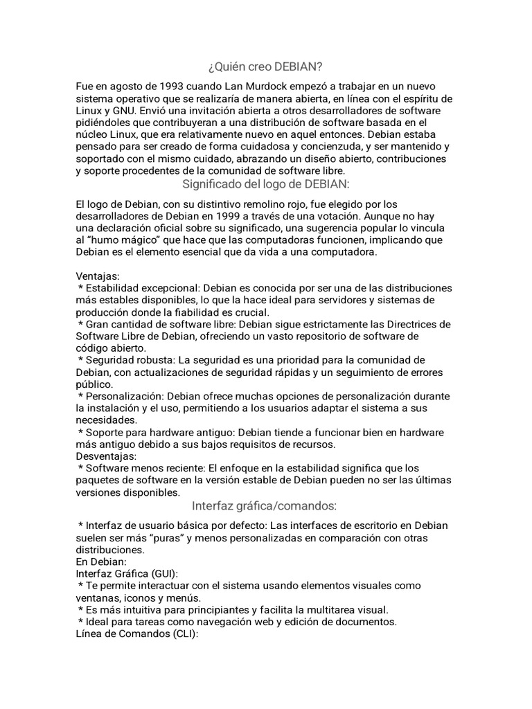 Debian | PDF | Distribución de Linux | Software