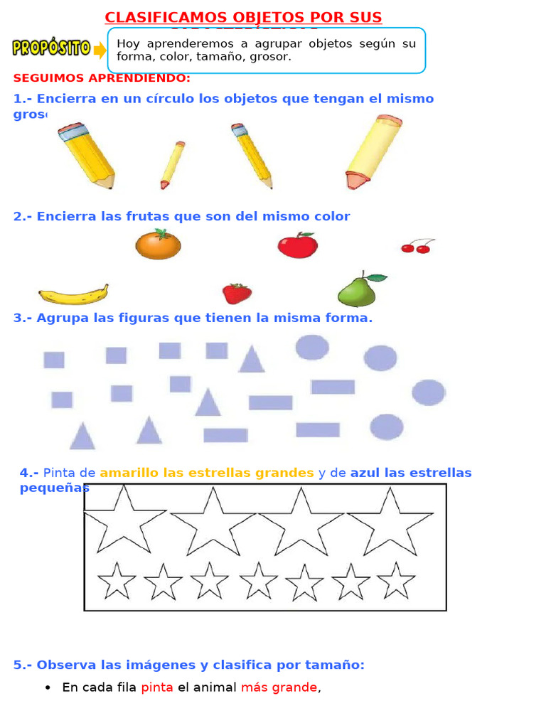 s3 Ficha - Clasificamos Objetos | PDF