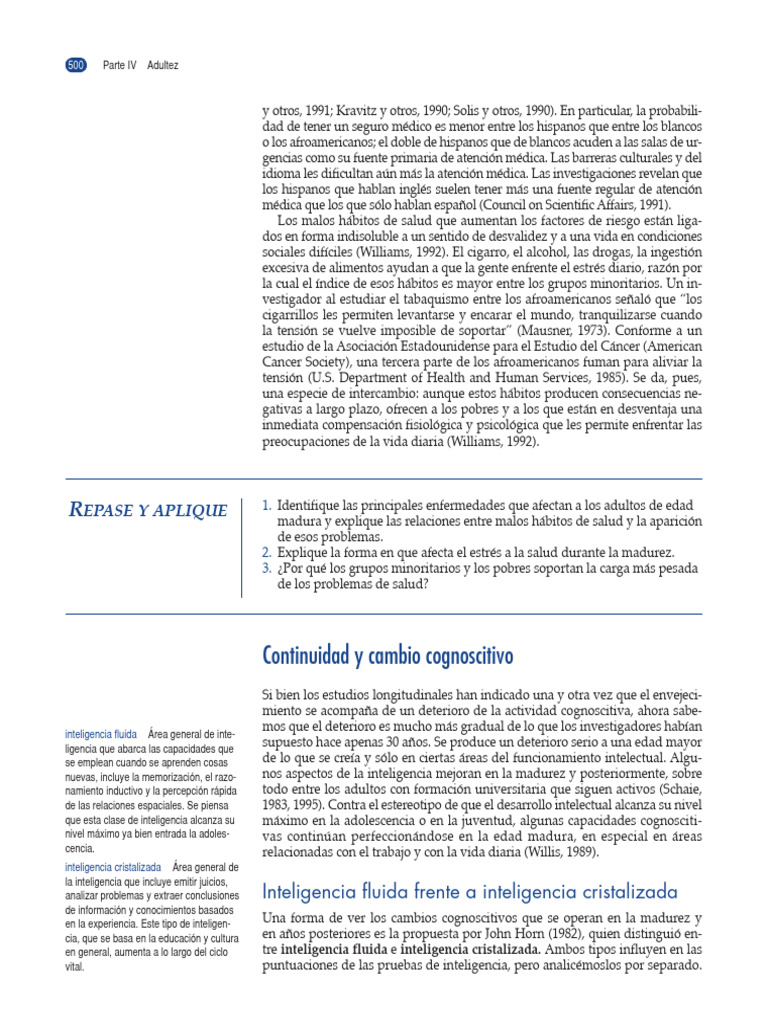 Desarrollo Cognitivo Adultez-real | PDF | Adultos | Inteligencia