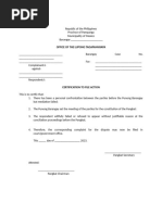 Barangay Certificate to File Action | PDF