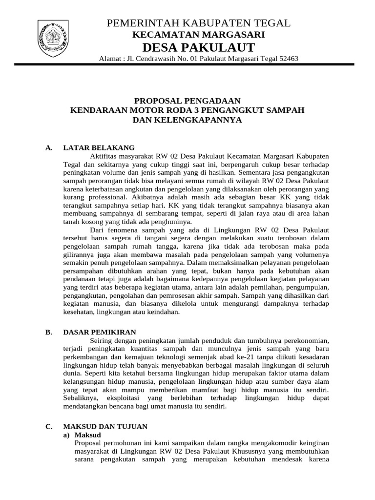 Proposal Sampah | PDF