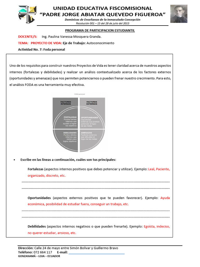 P.P.E Act7 2do Bach | PDF | Análisis FODA