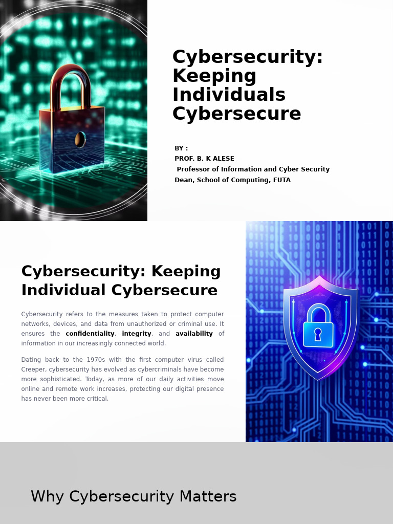 Cybersecurity-Keeping-Individual-Cybersecure by Prof Alese | PDF ...