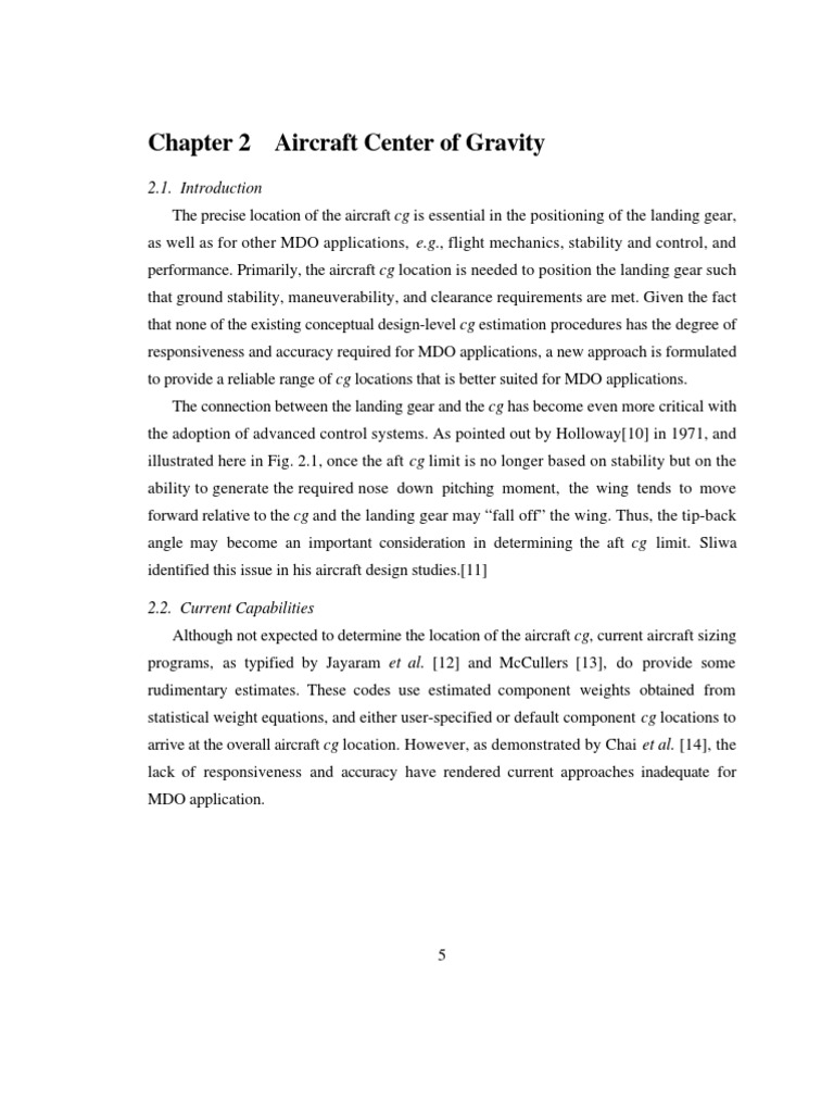 Determining Aircraft Center of Gravity Ranges for Multidisciplinary Design Optimization | PDF ...
