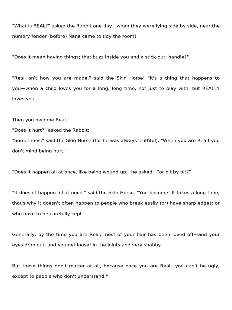 Velveteen Rabbit | PDF