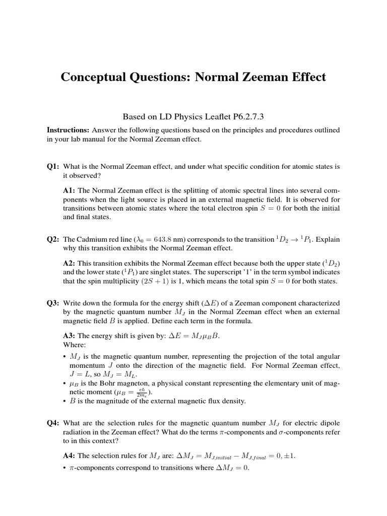Lab Zeeman | PDF | Polarization (Waves) | Spin (Physics)