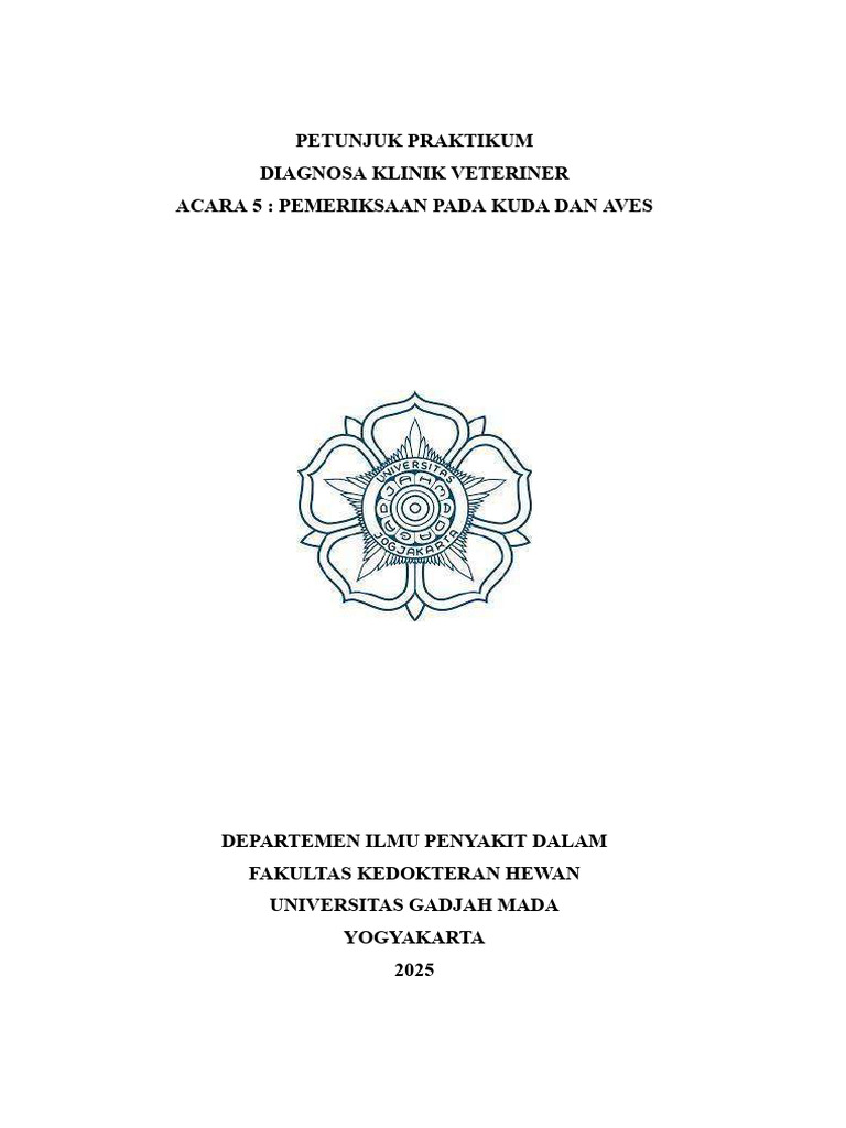 Petunjuk Pemeriksaan Pada Kuda Aves 2025.docx (2) - Compressed | PDF