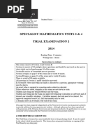 2024 NEAP VCE Specialist Mathematics Units 3&4 Exam 2 Suggested Solutions Booklet 2024 | PDF