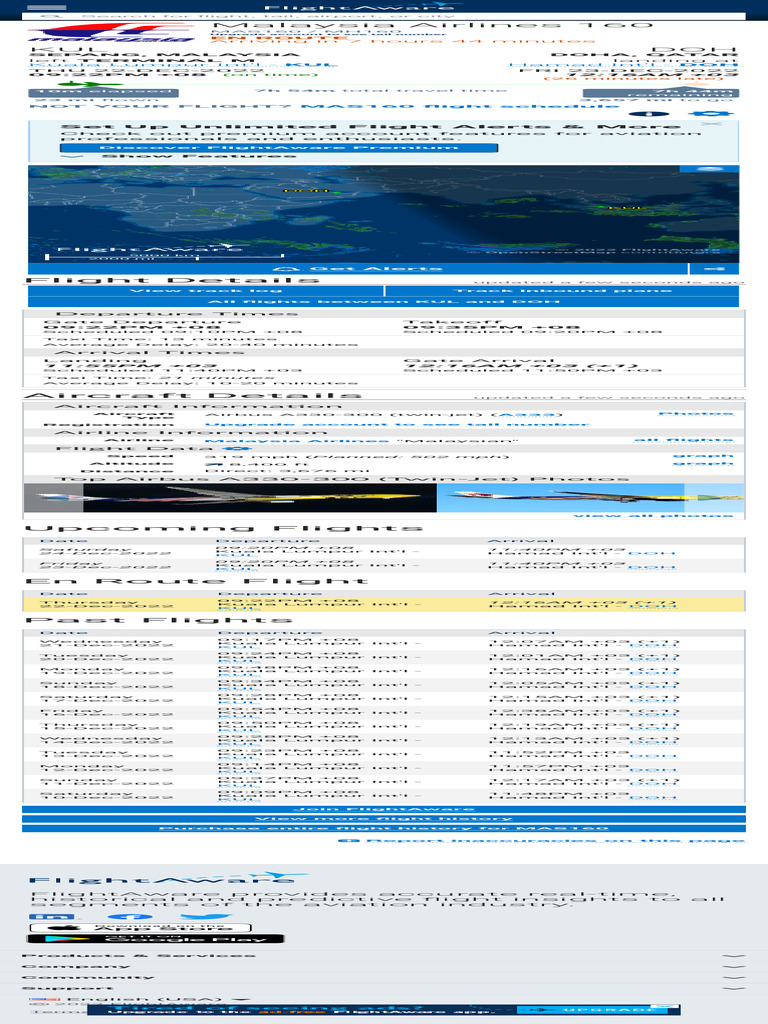 MH160 (MAS160) Malaysia Airlines Flight Tracking and History ...