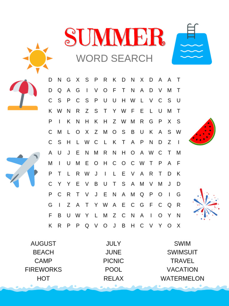 Sopa de Letra Summer | PDF