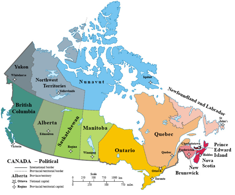 Political Map of Canada (2) .SVG | PDF | Provinces And Territories Of ...