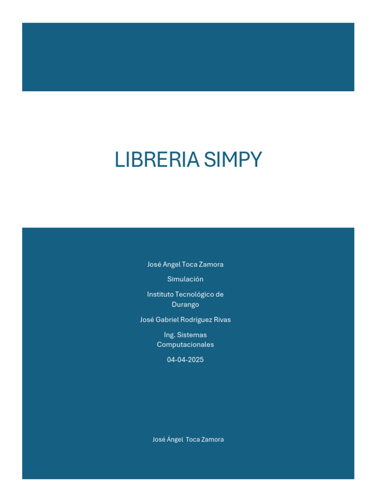 Librería SimPy | PDF | Ecuaciones | Simulación
