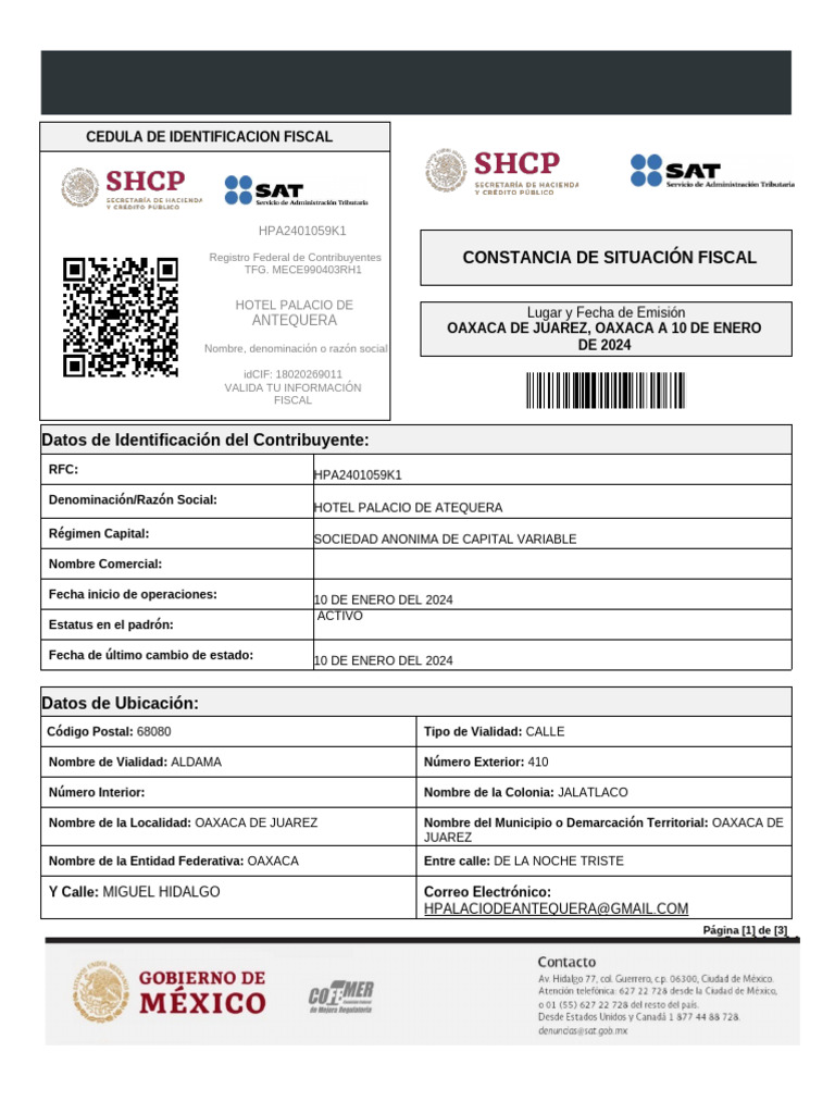 Constancia de Situacion Fiscal | PDF