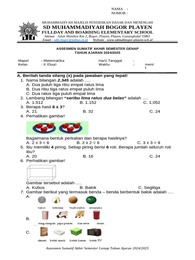 Asat MTK Kelas 2 Fix | PDF
