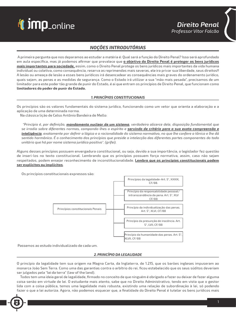 Princípios do Direito Penal Brasileiro | PDF | Roubo | Direito Penal