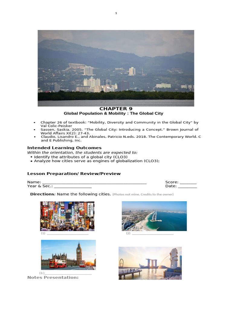 TCW CHAPTER 9 GLOBAL POPULATION & MOBILITY | PDF | Globalization | Economies