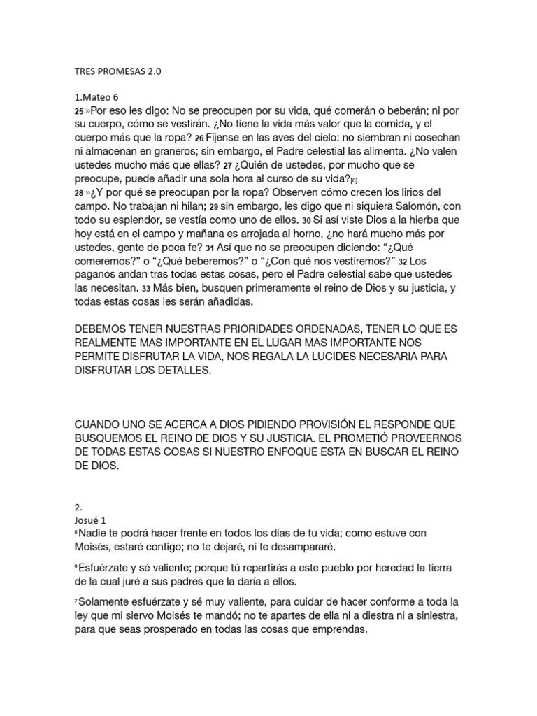 Tres Promesas | PDF | David | Goliat