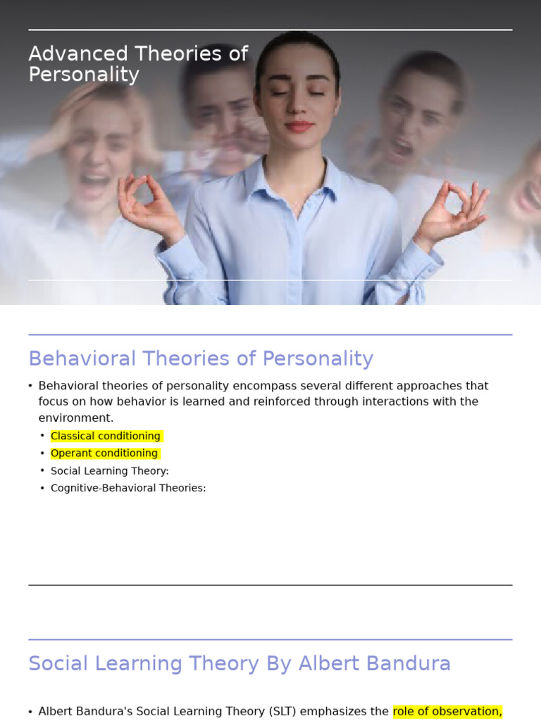 Understanding Social Learning Theory in Personality | PDF | Cognitive ...