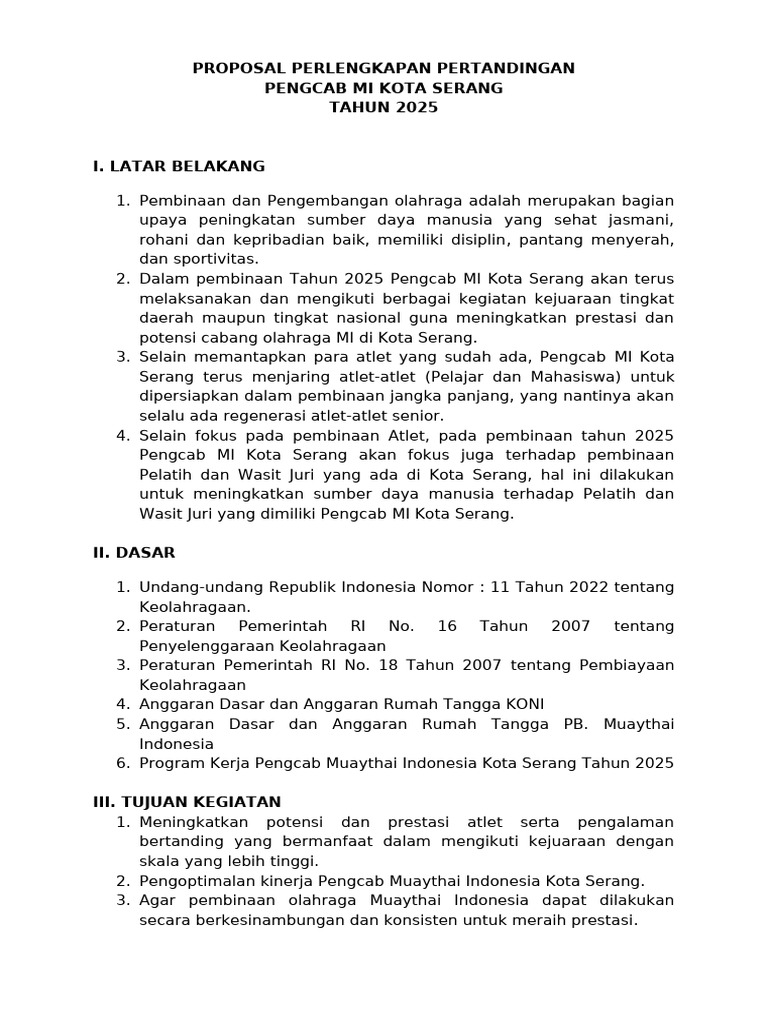 Proposal Program Kerja Mi 2025 | PDF