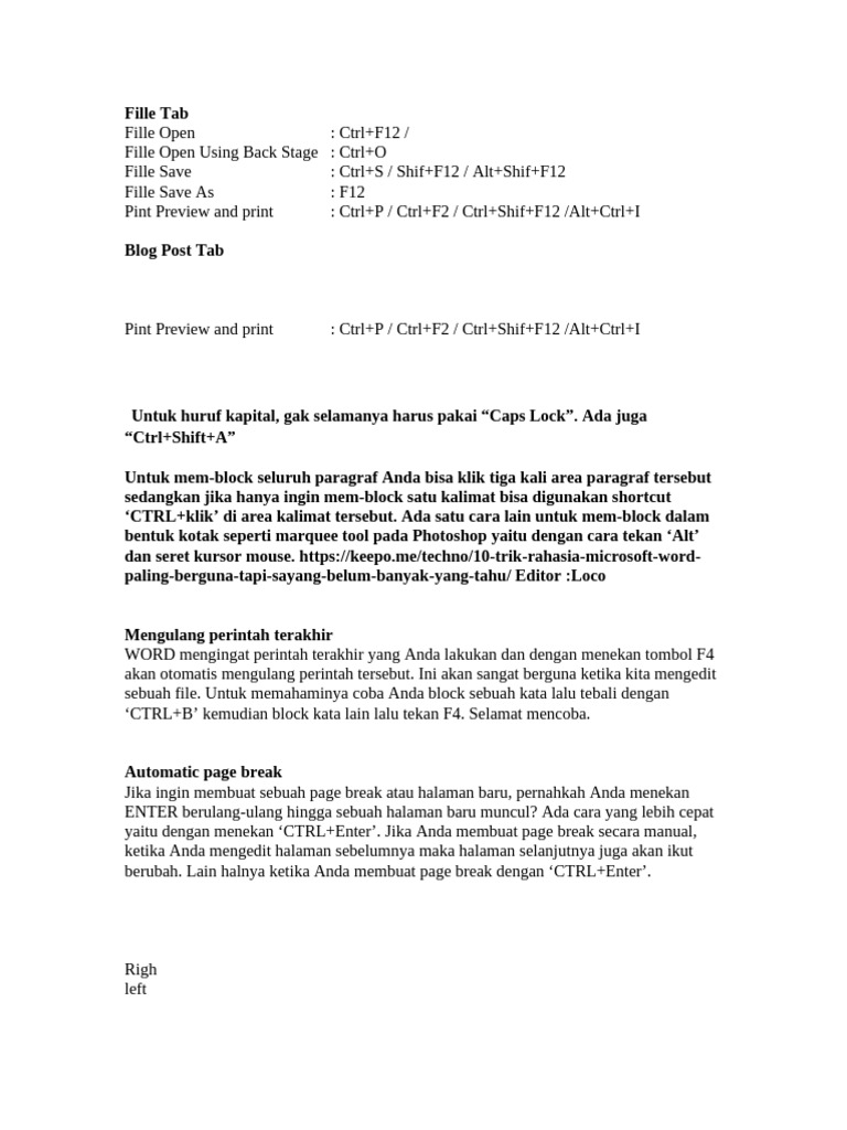 Tombol Kombinasi Keyboard (Kalsel) | PDF