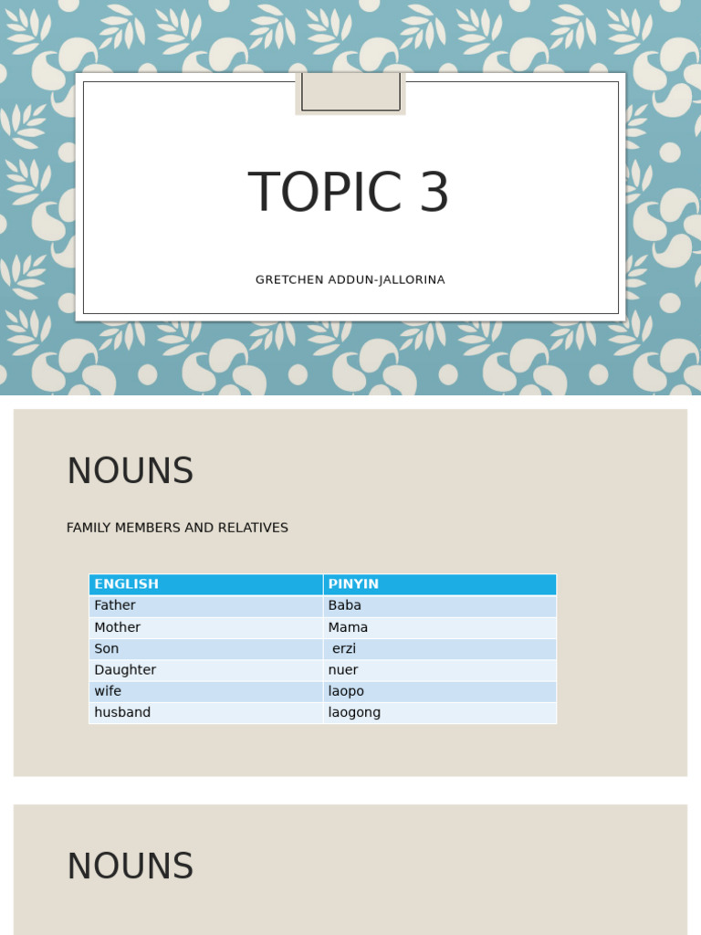 FL2 Topic 3 | PDF