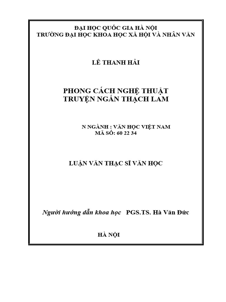 123doc Phong Cach Nghe Thuat Truyen Ngan Thach Lam (1) | PDF