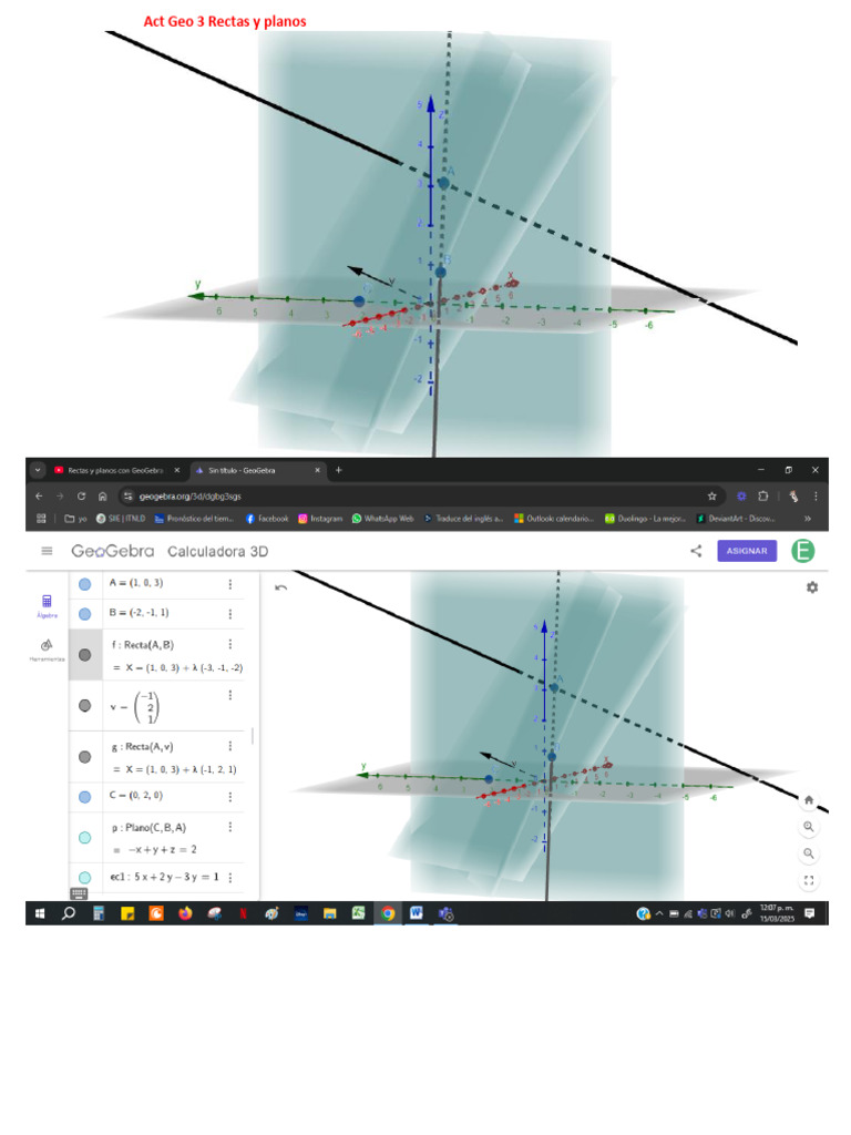 Act Geo 3 Rectas y Planos | PDF