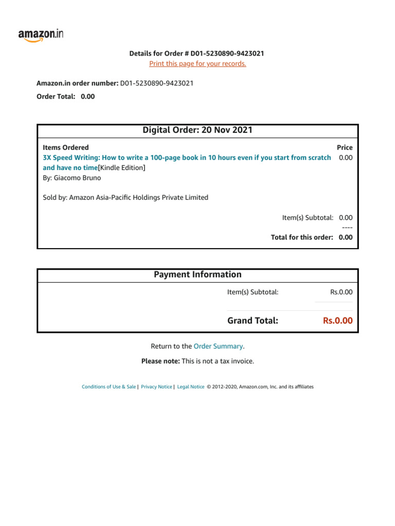 Amazon - in - Digital Order Summary | PDF