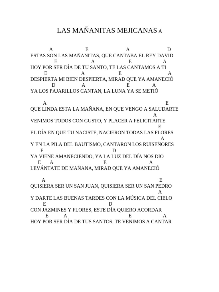Mañanitas Mexicanas: Canción Tradicional | PDF